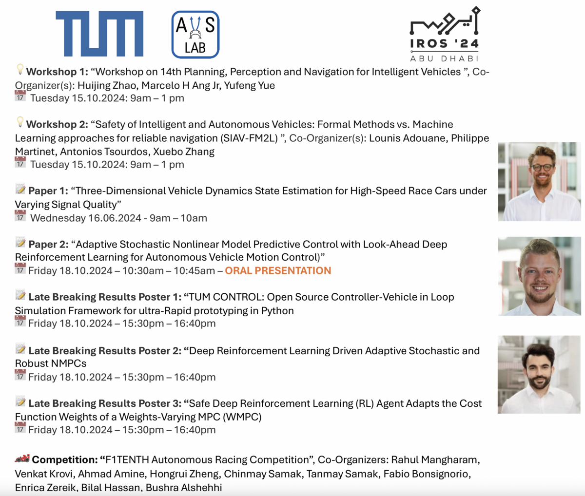 IROS 2024: Workshops, Paper, Poster & Competitions - Autonomous Vehicle ...