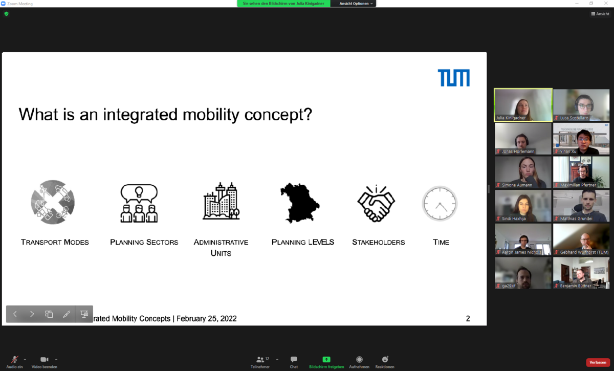 Kickoff for the "Integrated Mobility Concepts" research group - Chair ...